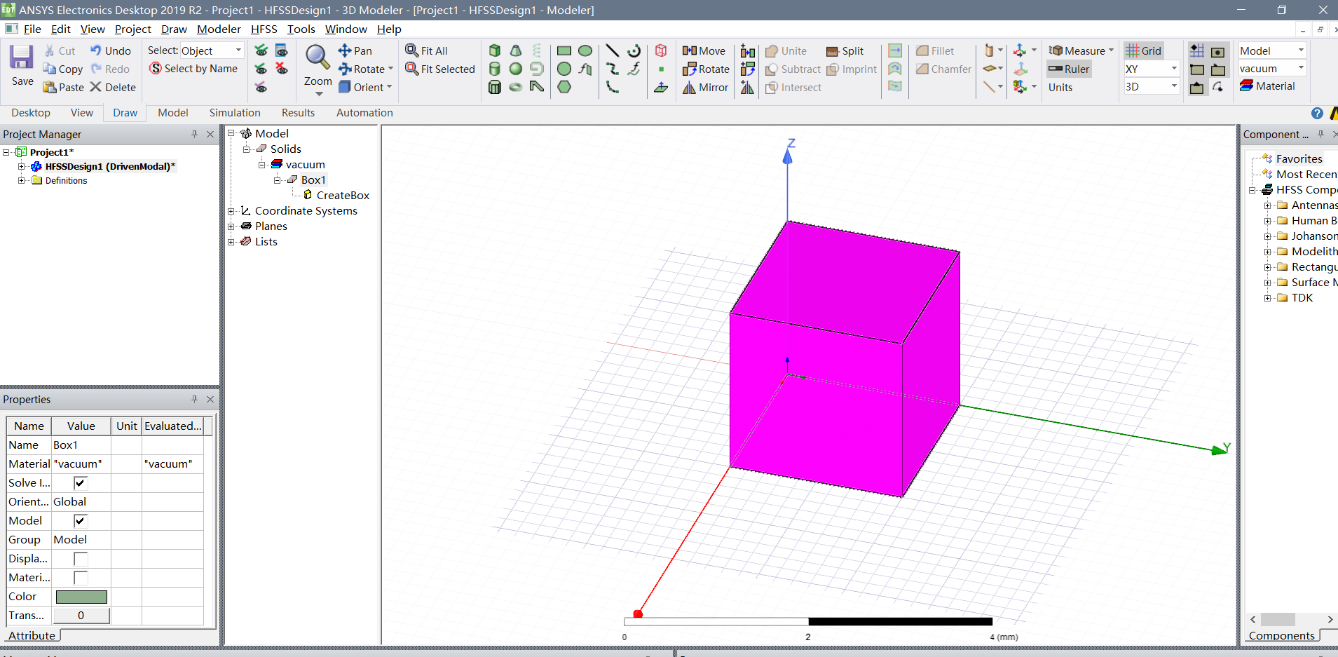 HFSS学习笔记—3.建模操作1_display wireframe-CSDN博客
