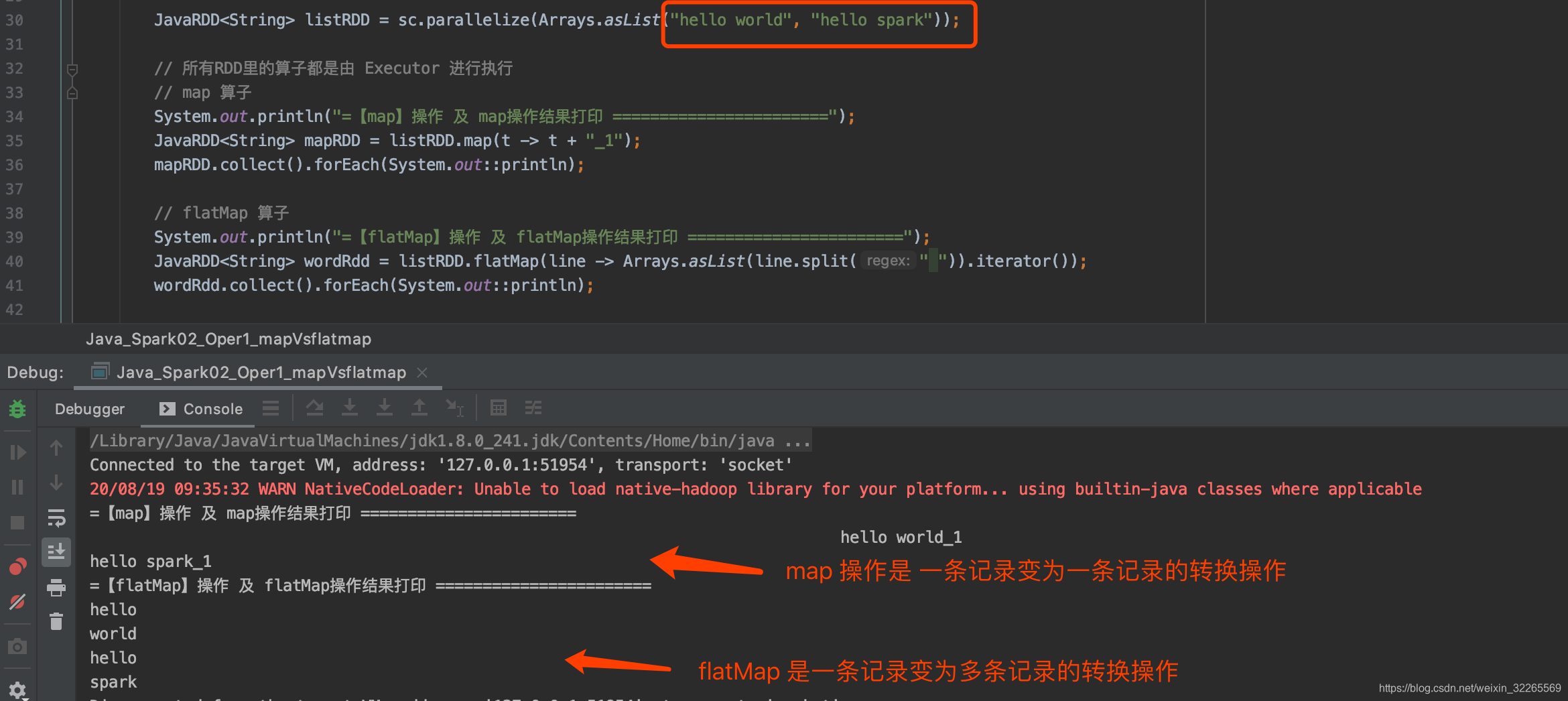 Spark中maptopair和flatmaptopair的区别【附示例源码及运行结果】 Csdn博客