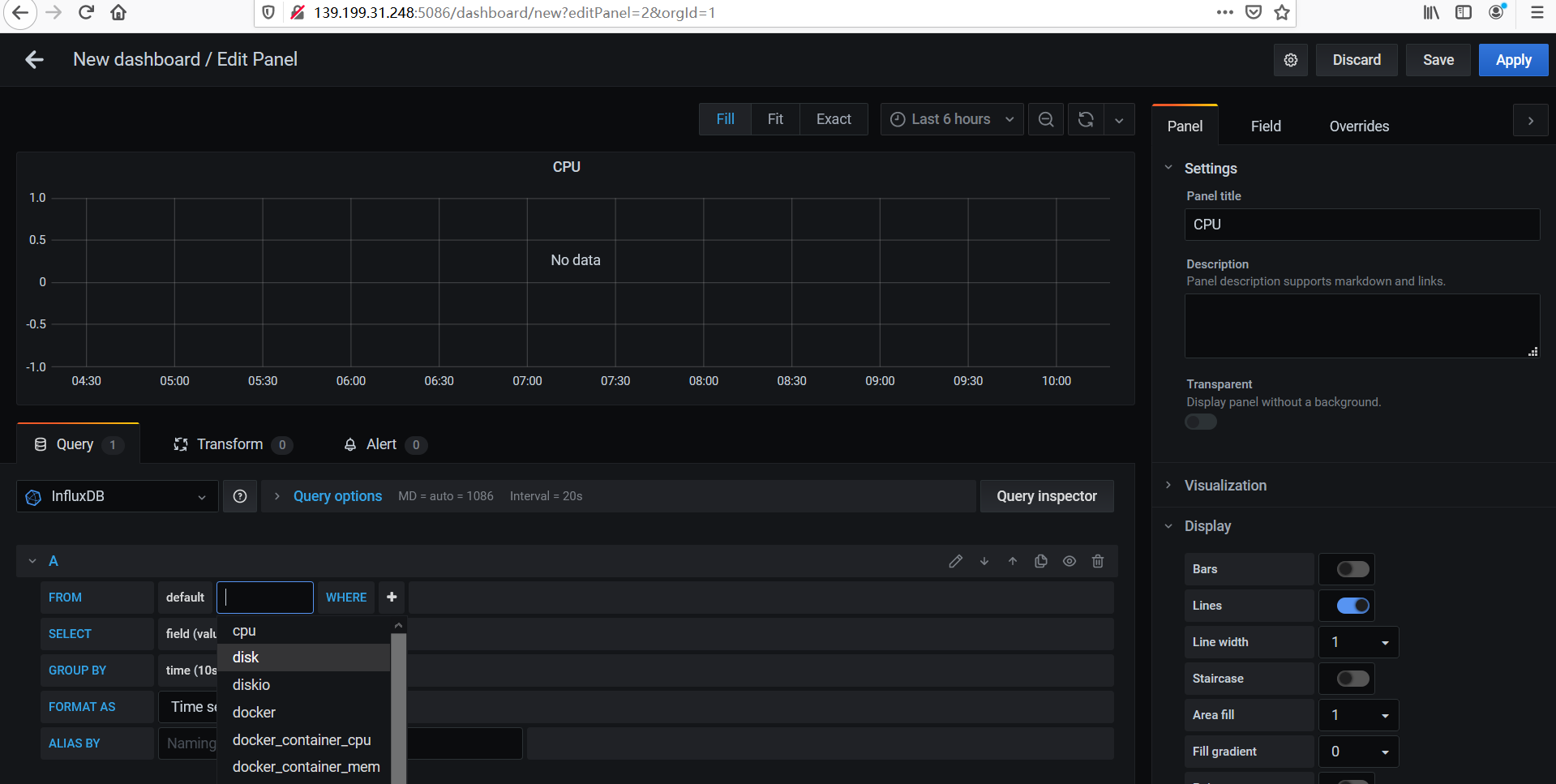 telegraf+grafana+influxDB 监控主机信息以及springboot服务信息_telegraf springboot-CSDN博客