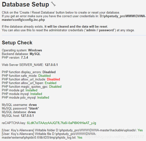 【转载】用phpstudy搭建DVWA安装中遇到的一些问题的解决方案_php7.3.4无法解析dvwa-CSDN博客
