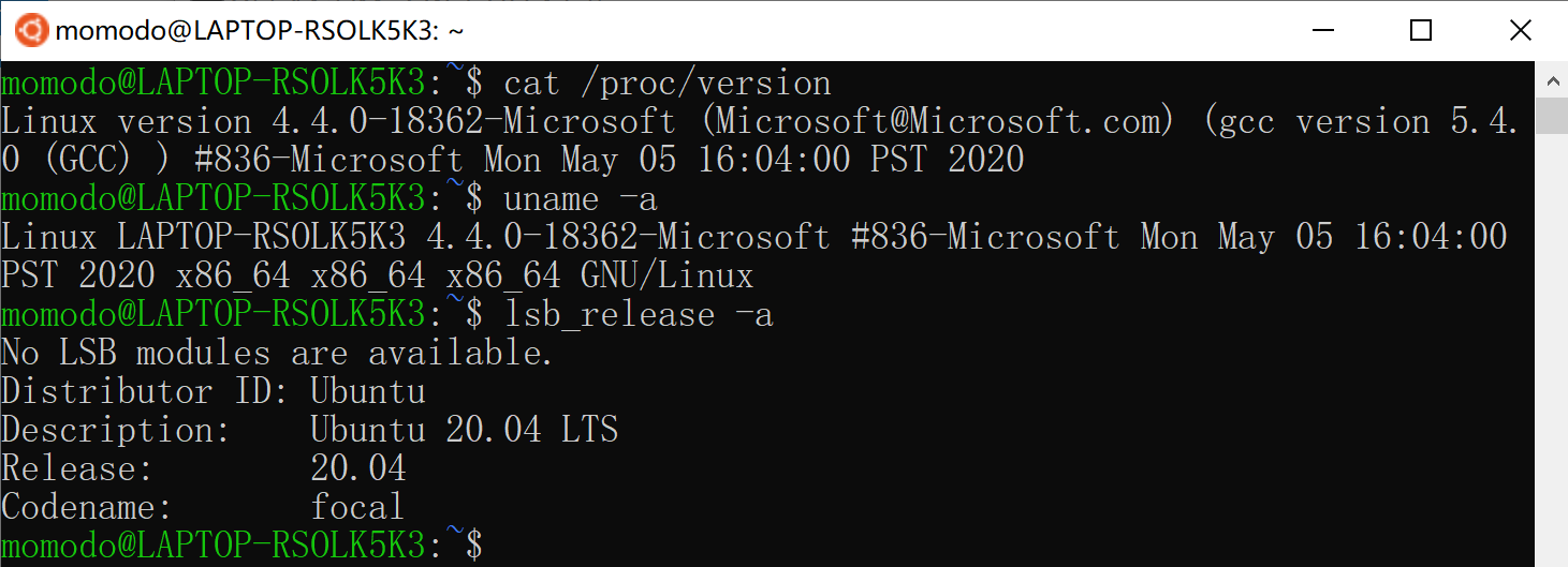 记录：查看ubuntu版本信息。_wsl如何看ubuntu的版本-CSDN博客
