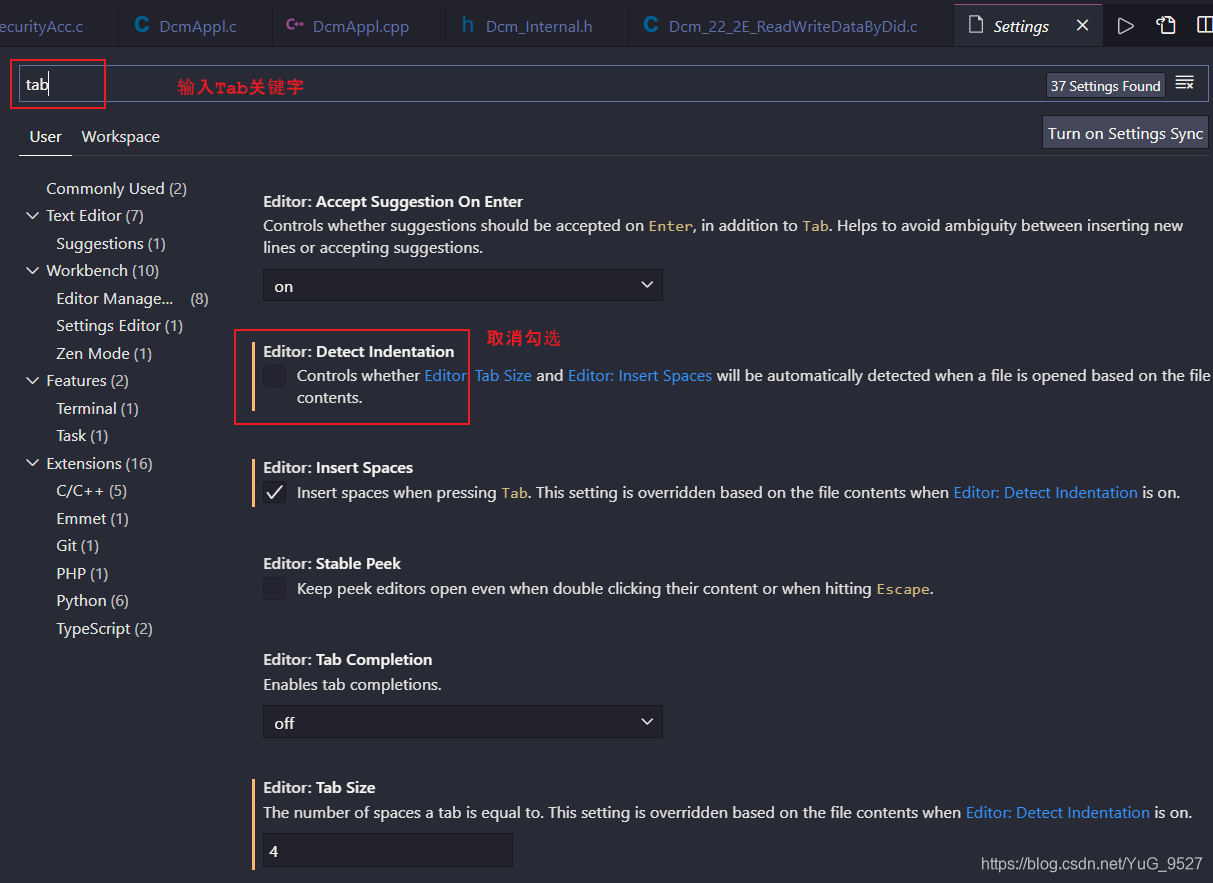 【vs Code】设置的tab键长度为4个空格,实际为3个tab键占几个字符 Csdn博客