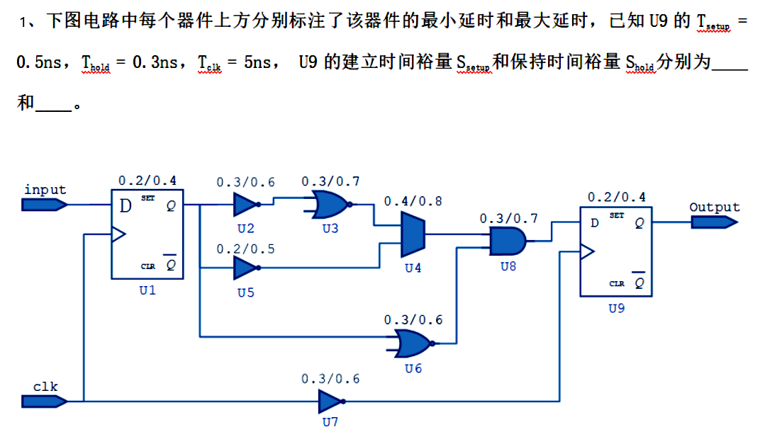 关于静态时序分析的若干题目——STA_时序分析笔试题-CSDN博客