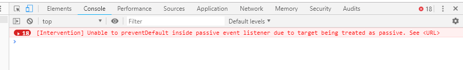 解决[Intervention] Unable to preventDefault inside passive event listener due to target being ...