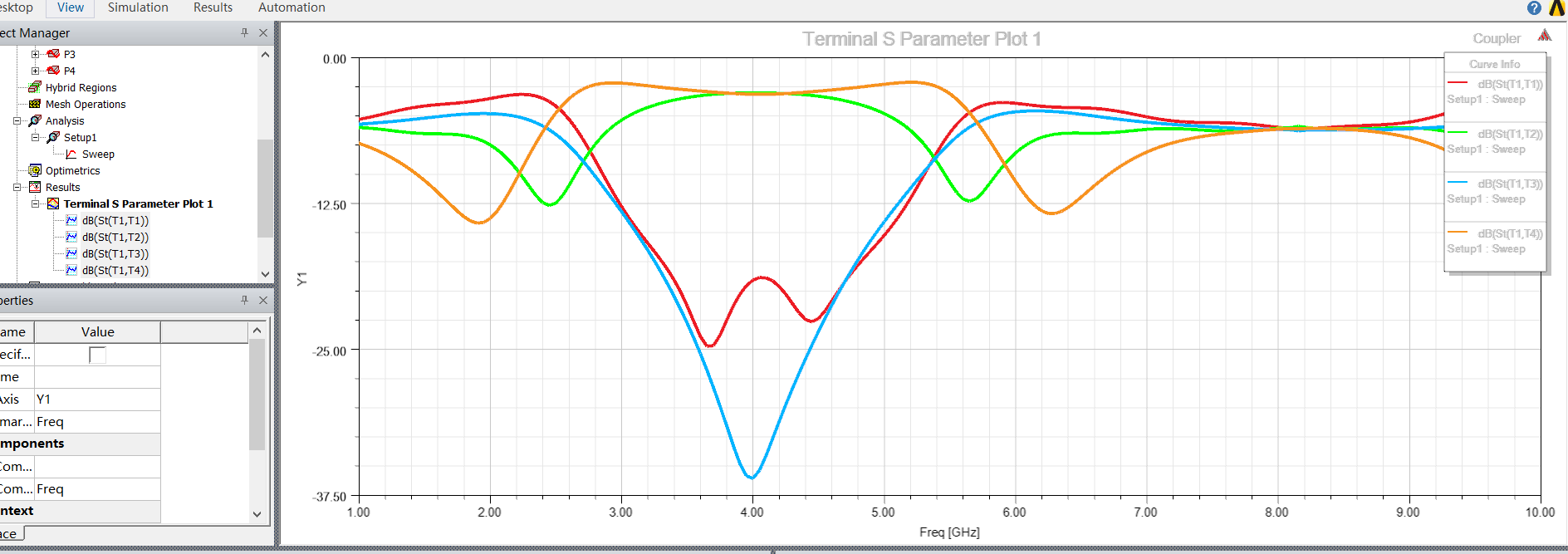 HFSS学习笔记—11.环形定向耦合器分析_环形桥定向耦合器 s参数矩阵-CSDN博客