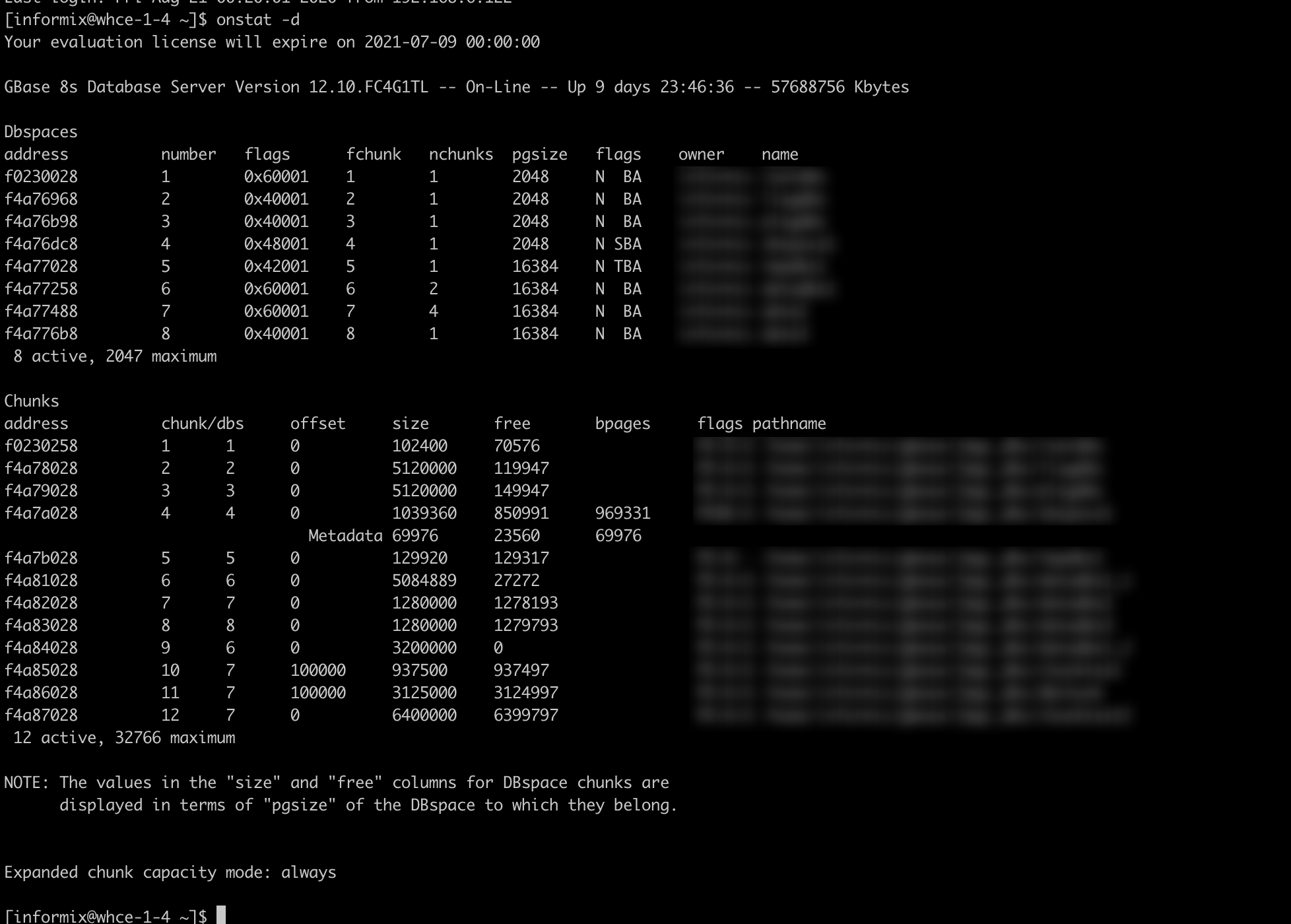 informix GBase数据库空间不够添加chunk_informix add chunk-CSDN博客