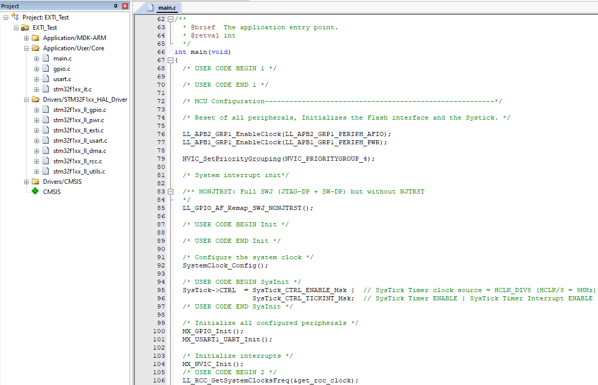Stm32cubemx 实战教程:外部中断实验(ll 库)select For Init Sequence Ordering Csdn博客