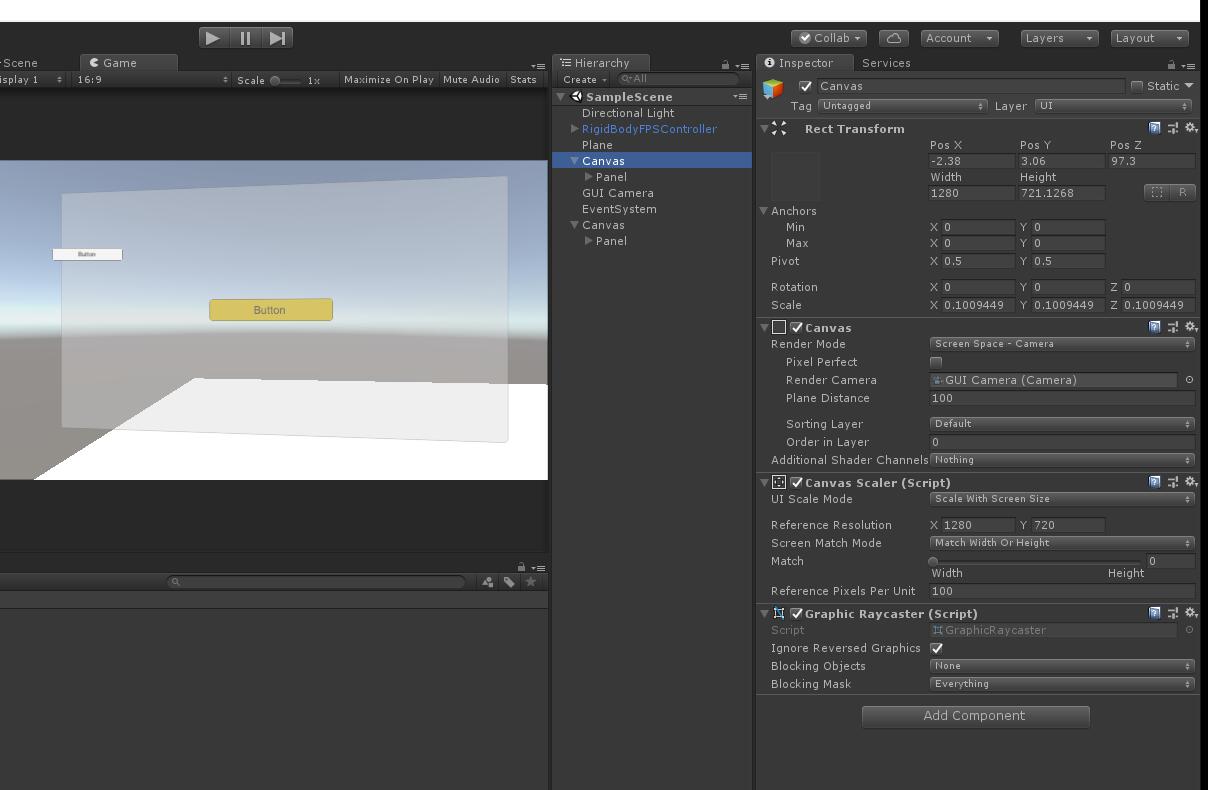 关于Unity2个以上Canvas，其中一个是world模式下的按钮无法点击问题_unity两个canvas-CSDN博客