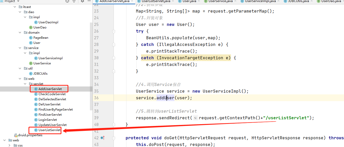 Java实践（四）用户信息列表展示_java用户注册后可进行基本信息的展示(用户id、用户名、地址等),该用户下单后能展-CSDN博客