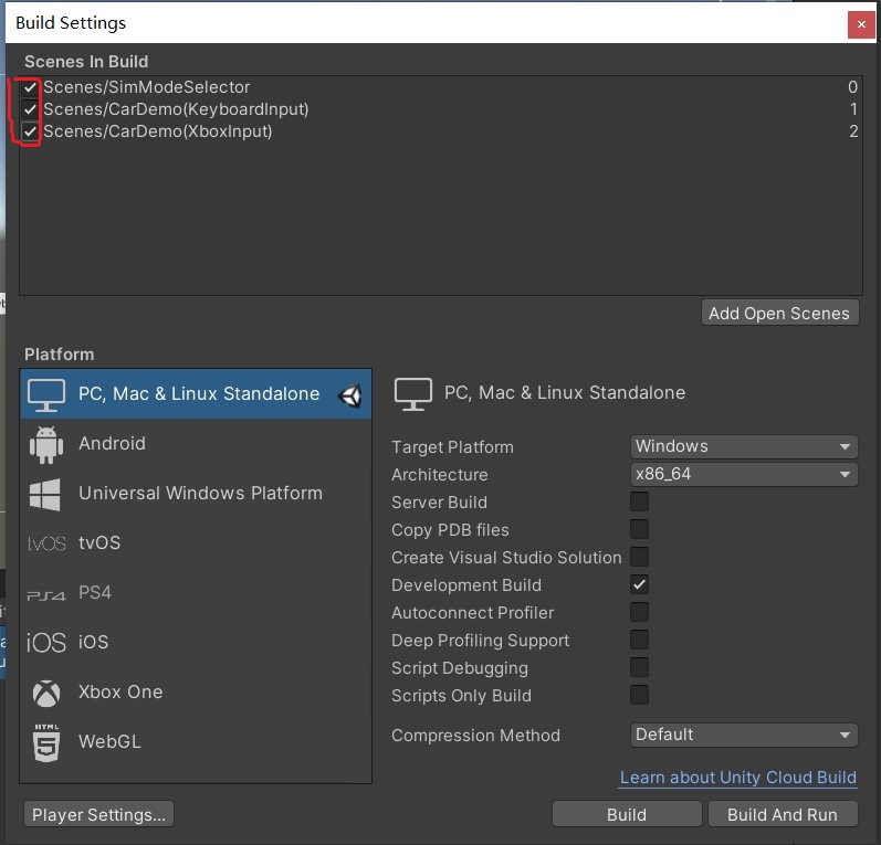Scene…… couldn‘t be loaded because it has not been added to the build ...