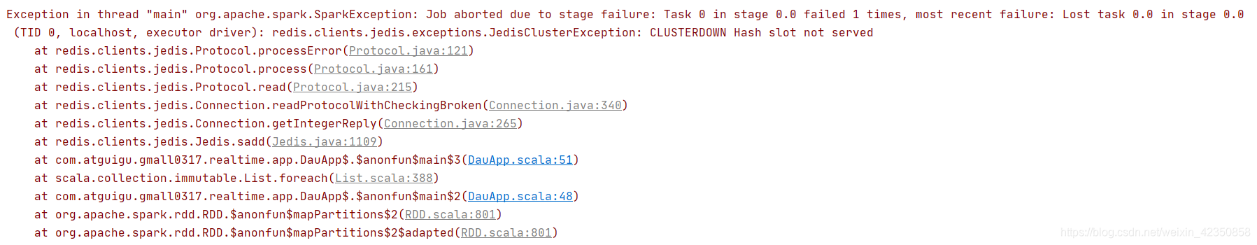 Idea中连接redis集群时抛出异常:clusterdown Hash Slot Not Served 的问题解决redisclientsjedisexceptions