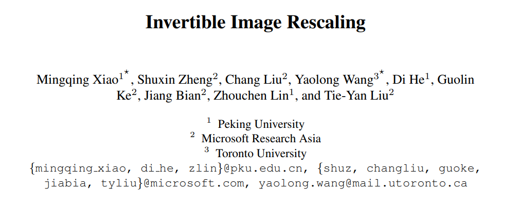 Invertible Image Rescaling 可逆图像缩放：完美恢复降采样后的高清图片（ECCV 2020 Oral ）-CSDN博客
