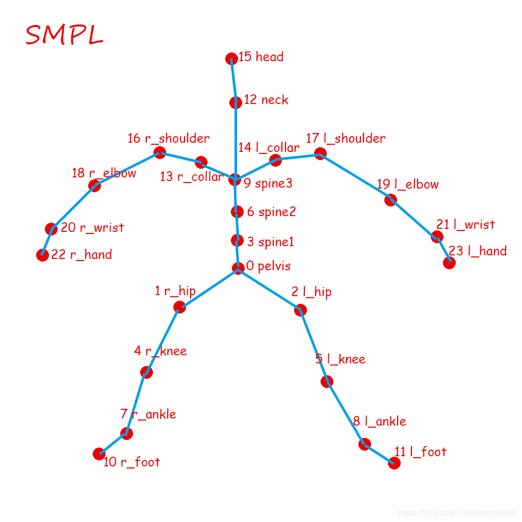 [笔记] 常见人体铰链关节点数据集中的关节点排序(SMPL,NTU,MPII,human3.6M)_mpⅱ关键点-CSDN博客