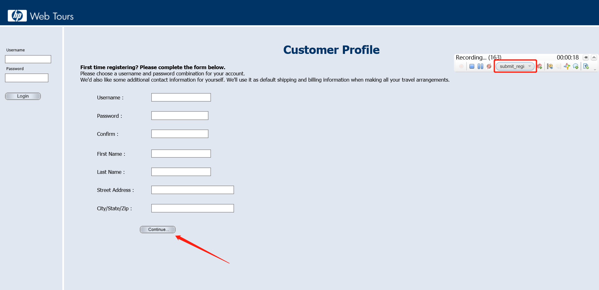 如何操作LoadRunner简单案例_hp web tours application-CSDN博客
