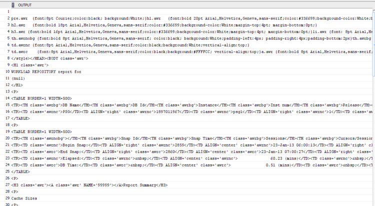 Oracle AWR - 使用SQL获取AWR报告_oracle awr报告生成后没有html文件-CSDN博客