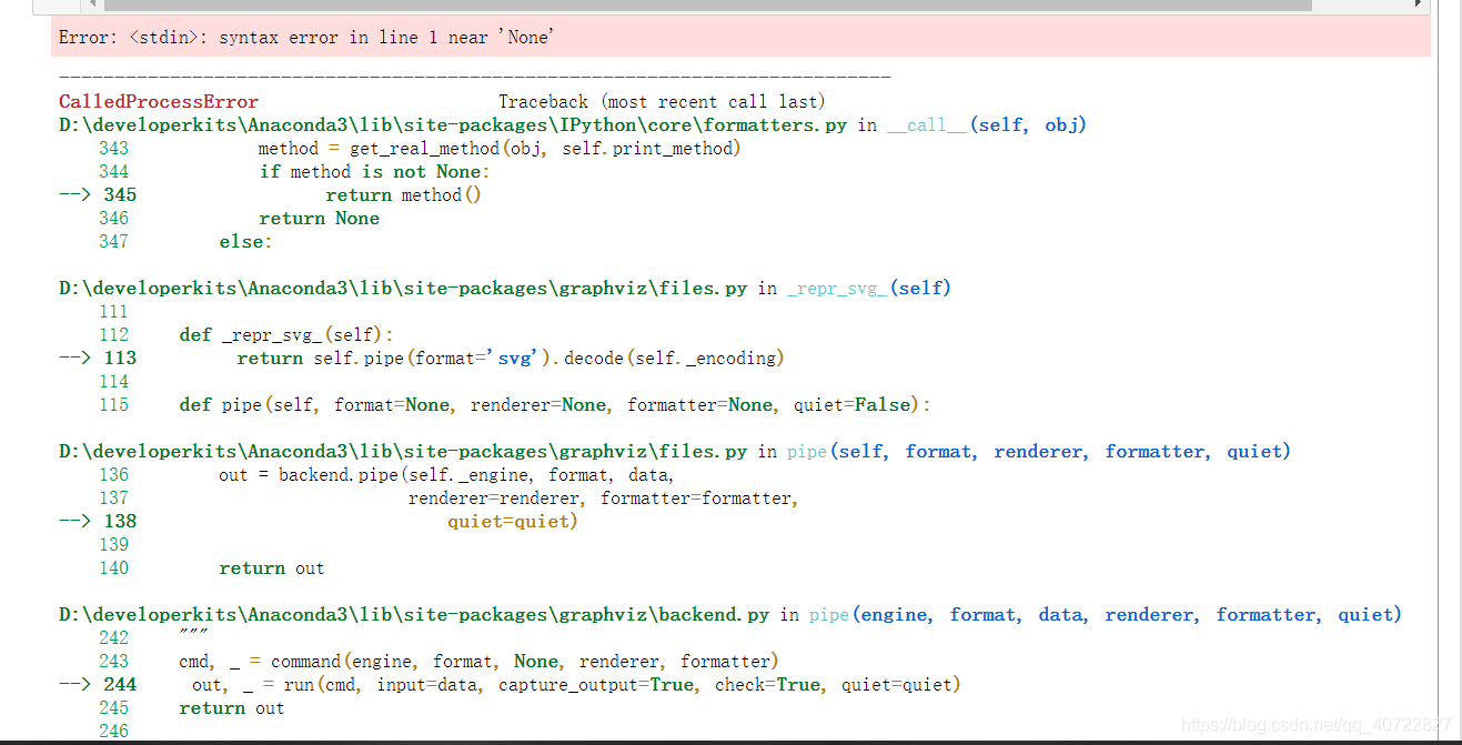 Jupyter Notebook使用graphviz报错:error <stdin> Syntax Error In Line 1 Near ‘none‘ Csdn博客