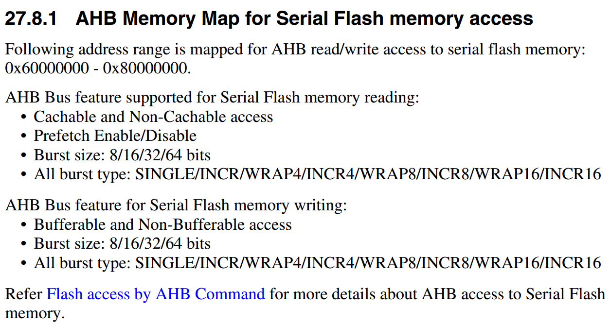 FlexSPI AHB内存映射定义 手册1762页_使用ahb接口直接访问内存映射地址-CSDN博客