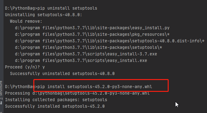 PyCharm PyInstaller安装报错setuptools＞=40.8.0解决_no matching distribution found for setuptools>=40 ...