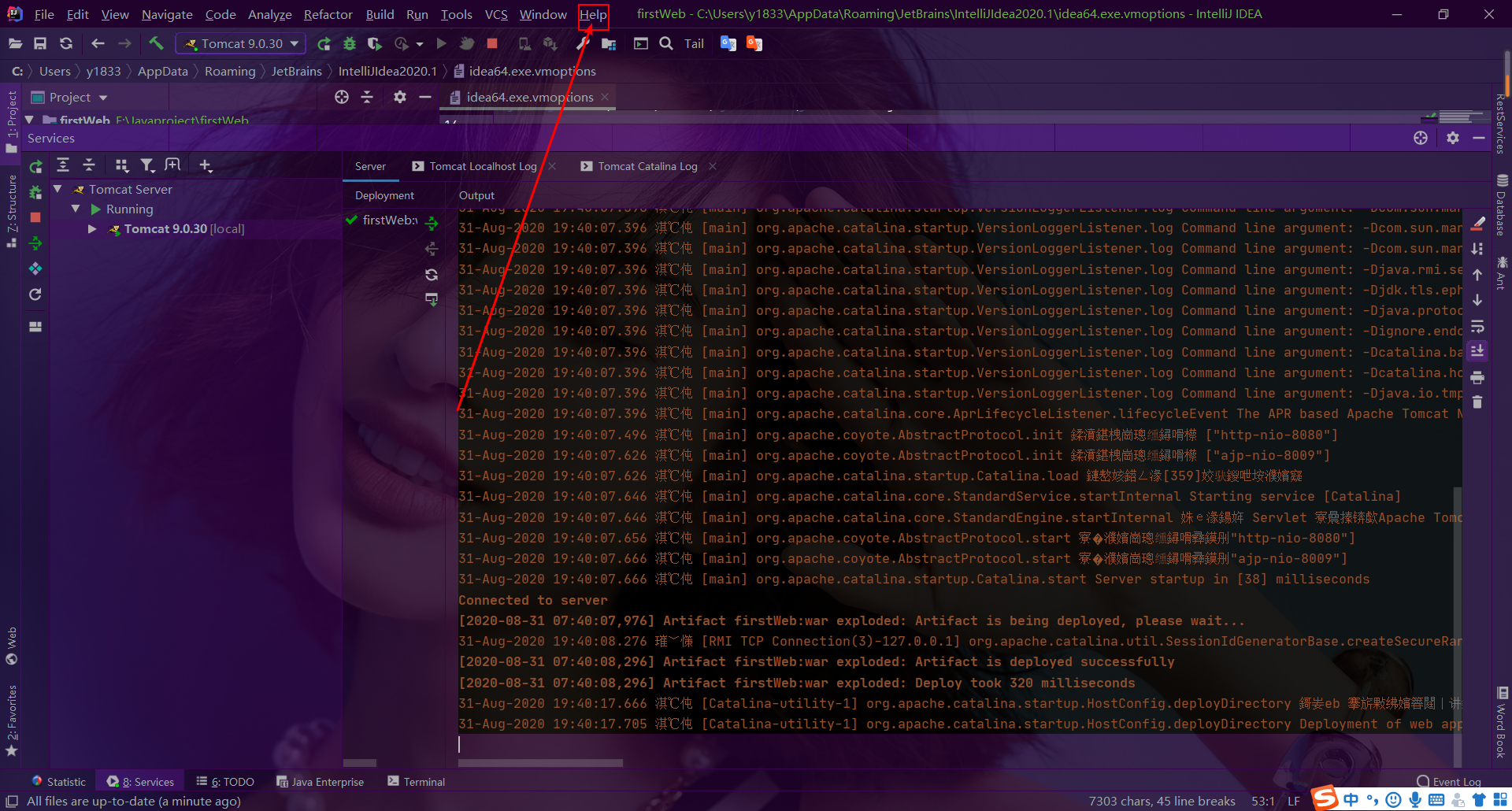 IDEA启动tomcat控制台出现中文乱码问题完美解决方案（亲测有效）_org.apache.catalina.startup.hostconfig.deploydirec-CSDN博客