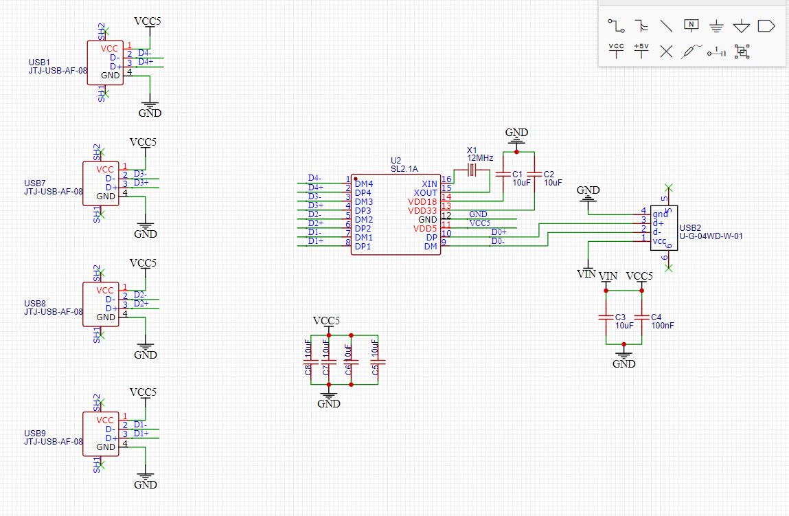 自制USB-HUB一分四扩展器_sl2.1a电路图-CSDN博客