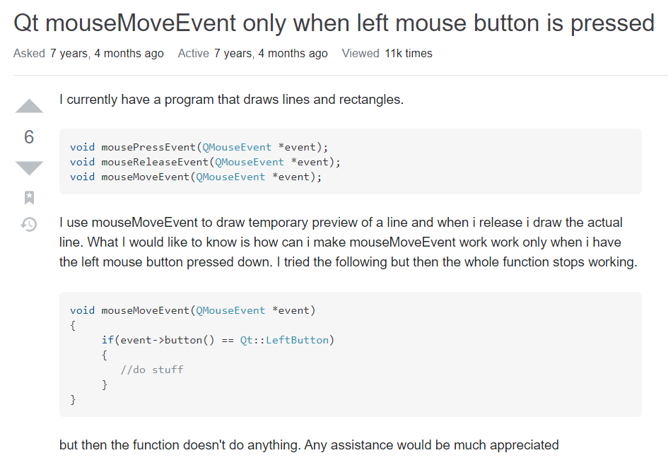 《Qt》Qt mouseMoveEvent判断左键按下_qt mousemove 中判读鼠标按下-CSDN博客