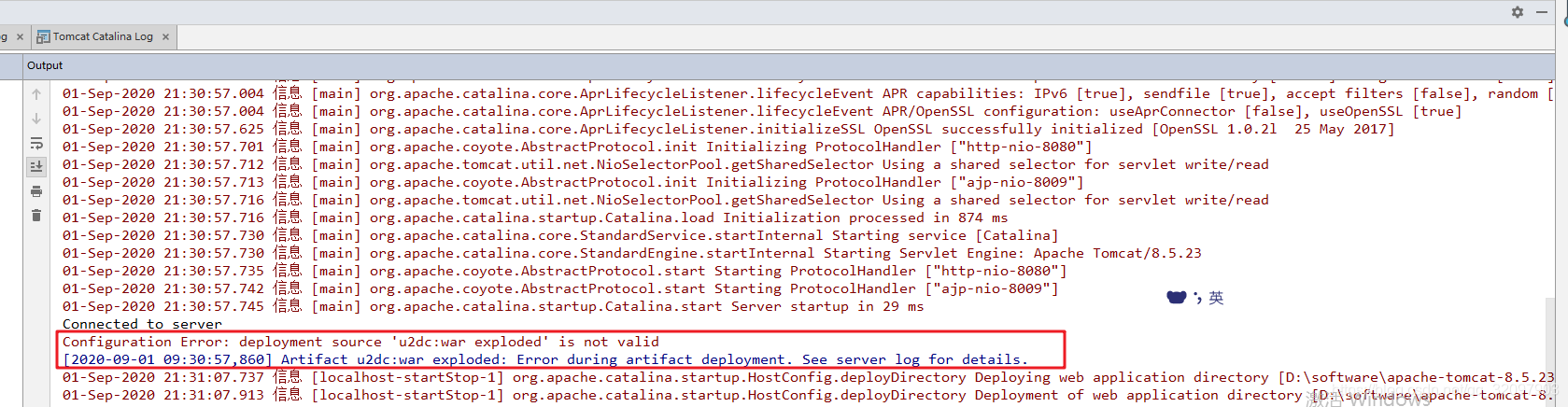 Idea 启动一个springmvc项目报错:deployment Source ‘ Project Name War Exploded