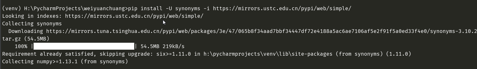 synonyms中文近义词工具包安装过程记录_synonyms中文近义词包-CSDN博客