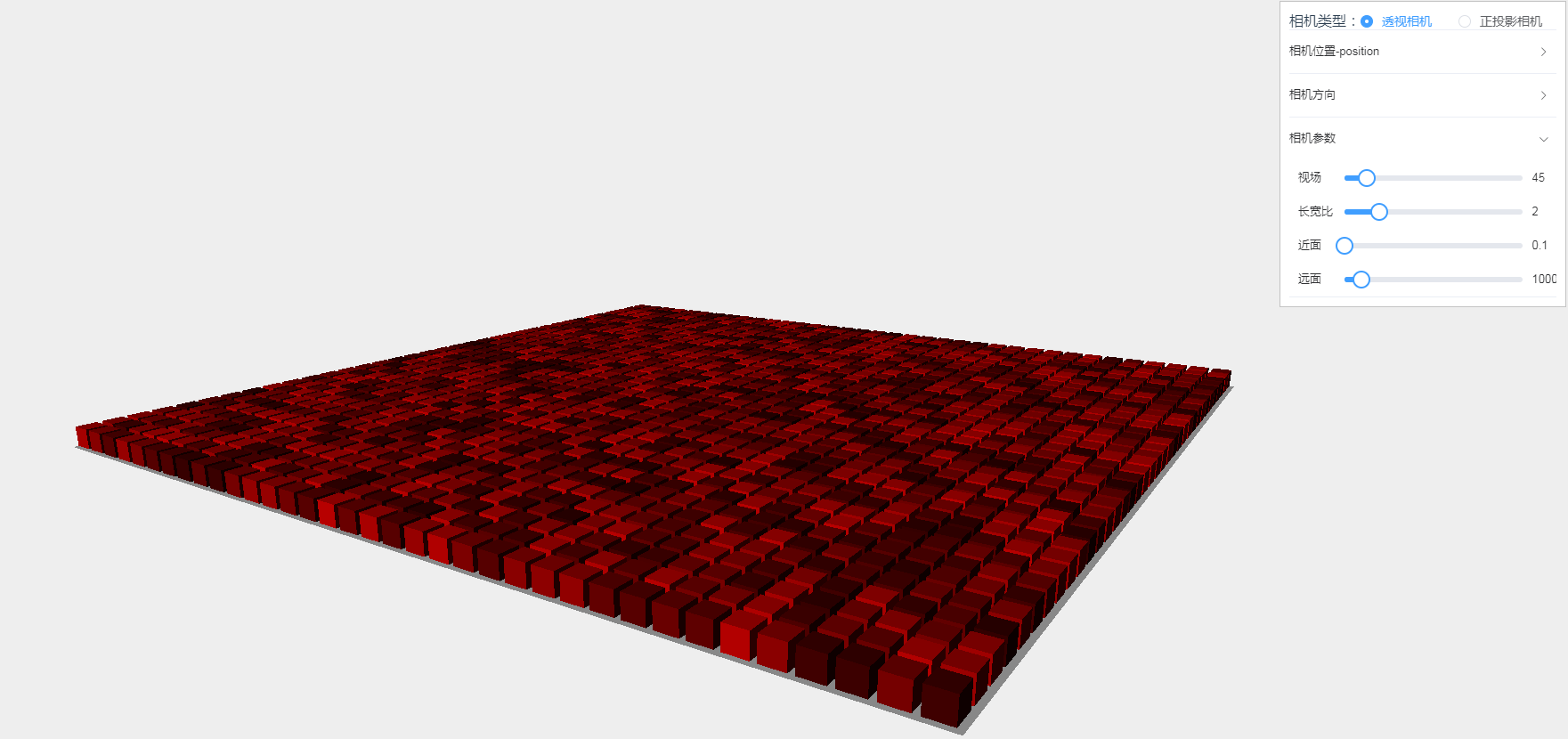 three.js创建相机，正投影相机-OrthographicCamera和透视相机-PerspectiveCamera参数详解(vue中使用three.js06)_three.js ...