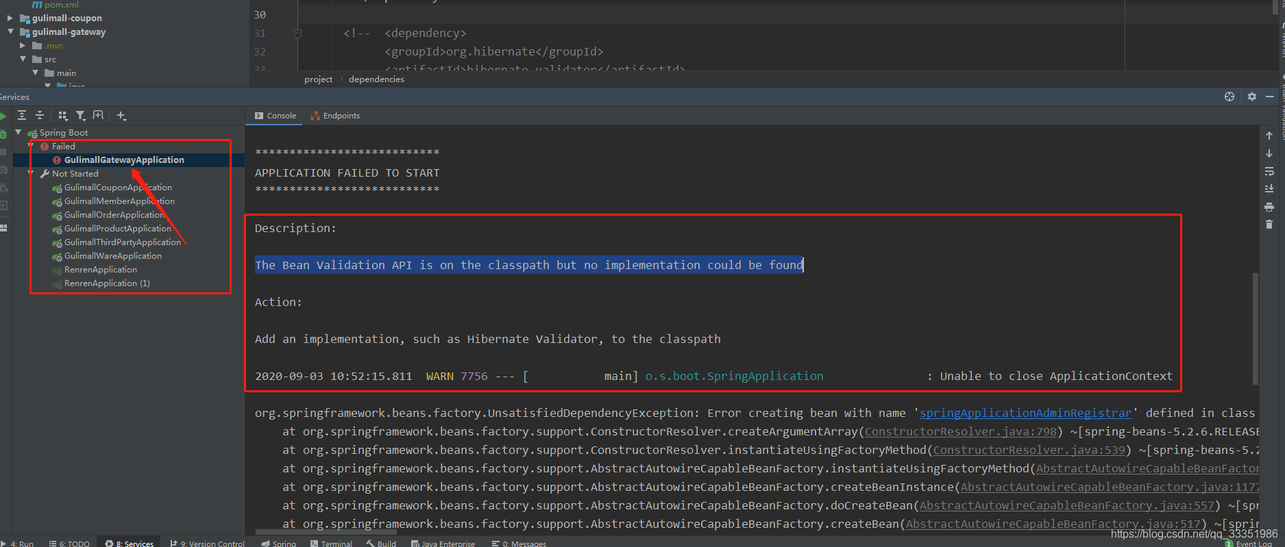 The Bean Validation Api Is On The Classpath But No Implementation Could Be Found Add An