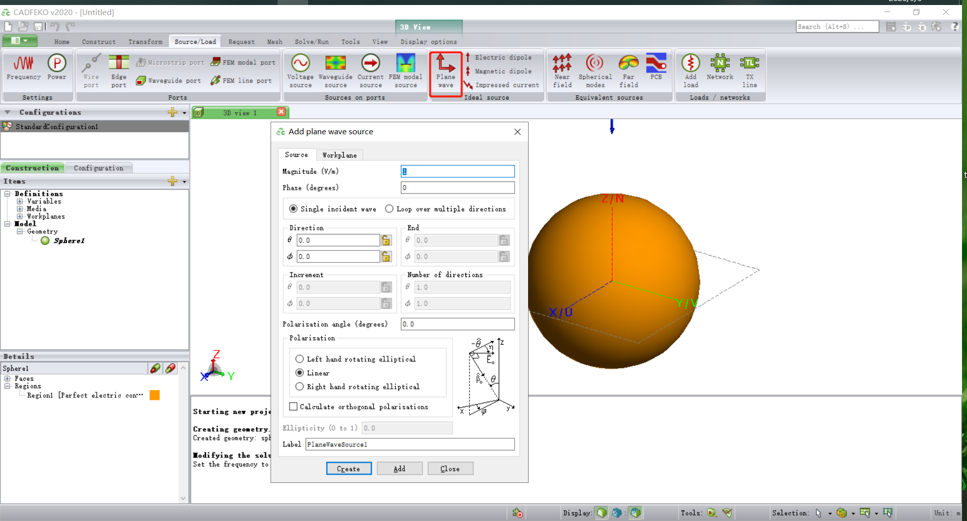 FEKO基础仿真实例_feko金属球的rcs-CSDN博客