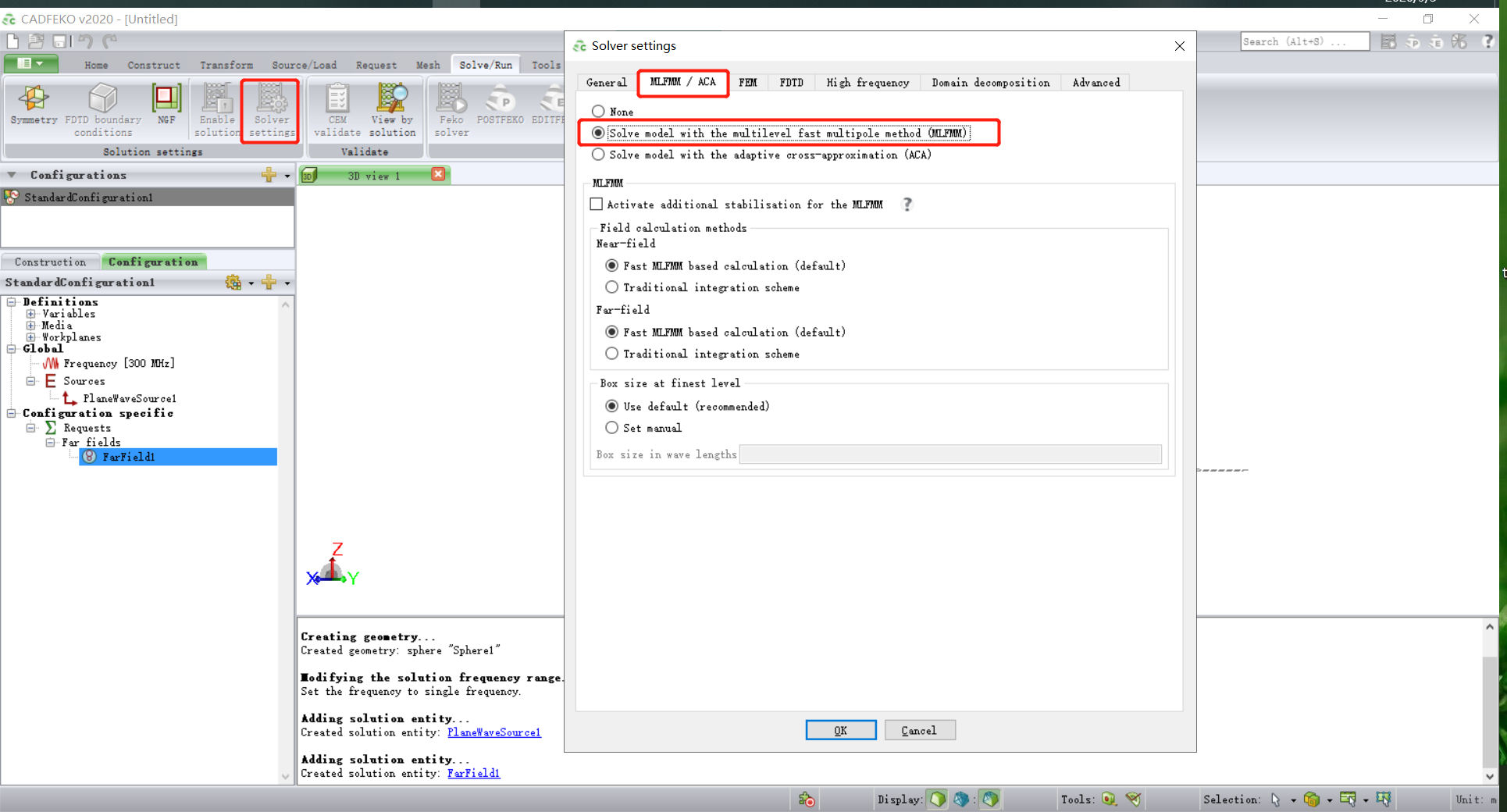 FEKO基础仿真实例_feko金属球的rcs-CSDN博客