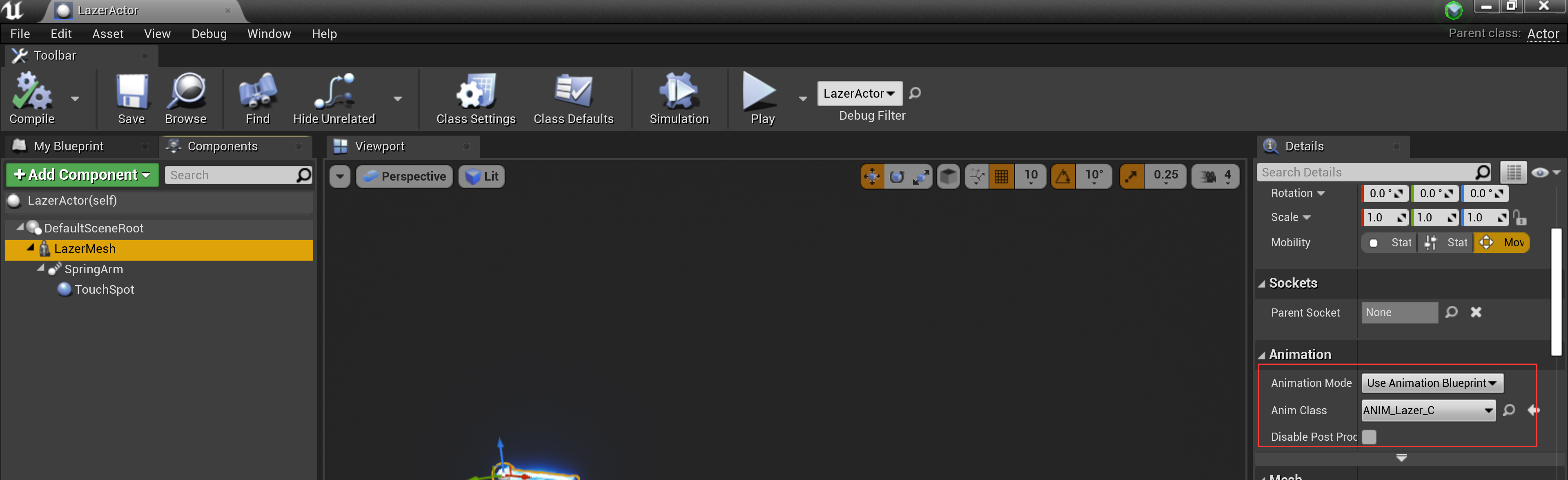 Unreal Engine 4 —— GAS系统学习 （二十七） 为Lazer创建蓝图_unreal代码动态创建动画蓝图-CSDN博客