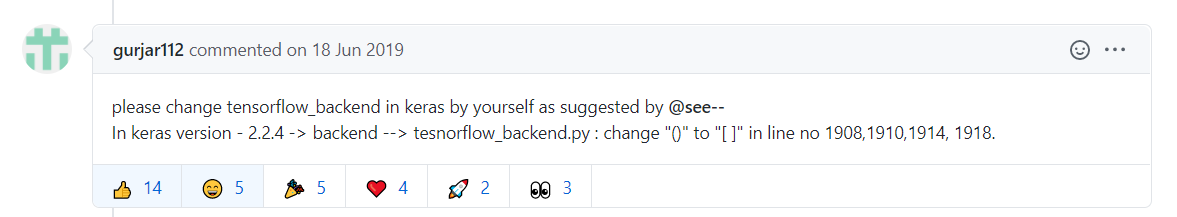 ValueError: Shape must be rank 1 but is rank 0 for ‘batch_normalization_1/cond/Reshape_4‘ (op ...