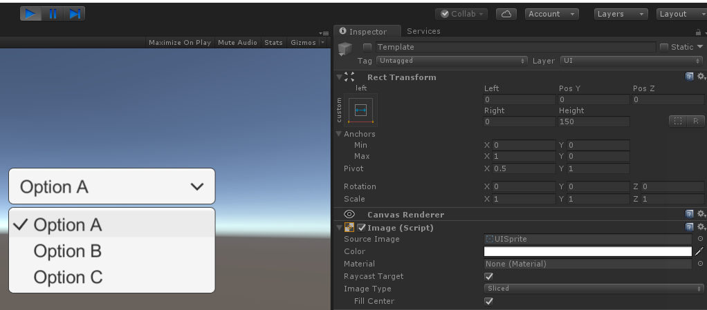 Unity 之 Ugui Dropdown下拉控件展开方向控制unity下拉框展开方向 Csdn博客