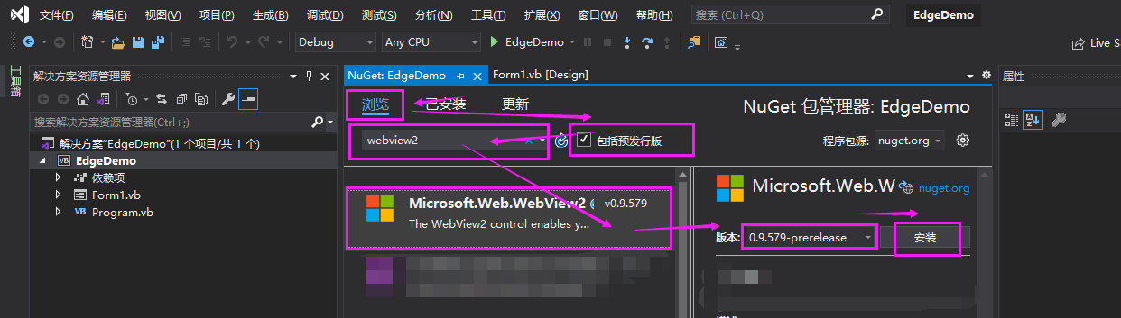 VB.NET使用.Net5.0创建WebView2窗体应用程序_visual studio 2010 使用webview2-CSDN博客
