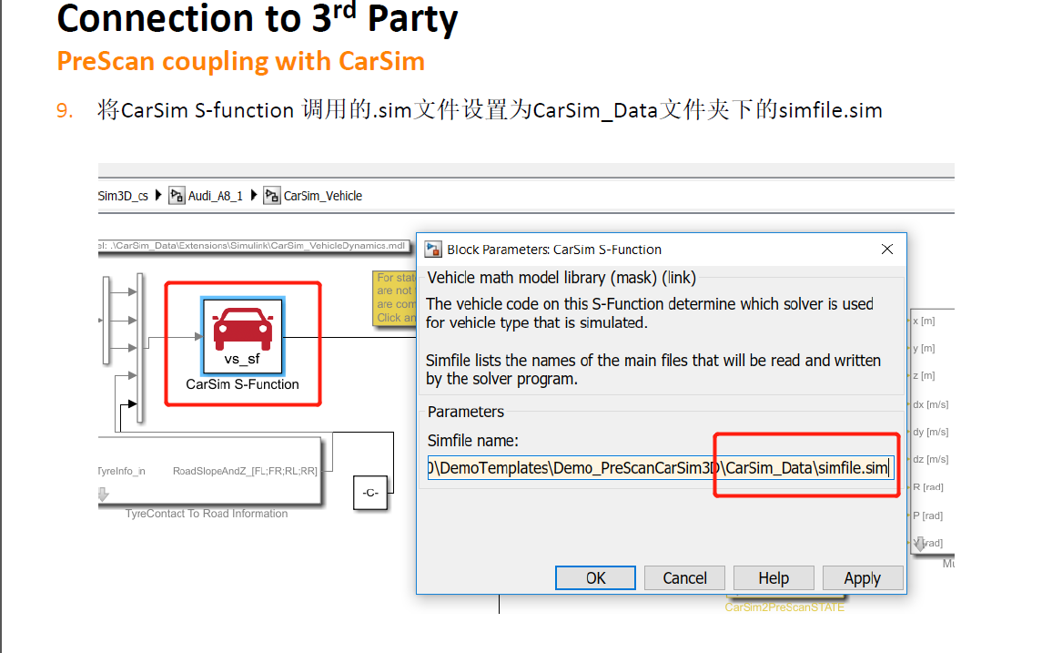 使用Presacan的demo联合CarSim、simulink仿真_prescan simulation scheduler-CSDN博客