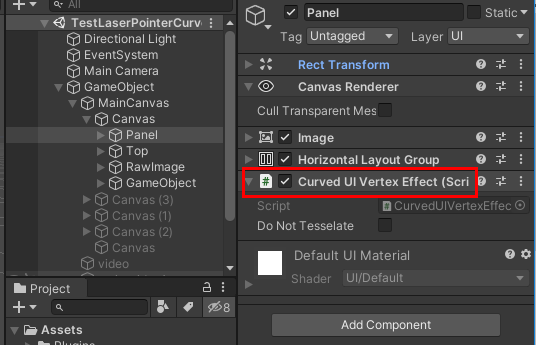 Unity 工具 之 CurvedUI （曲面UI）一些基本操作和CUSTOM_RAY 射线交互时注意事项整理_curved ui-CSDN博客