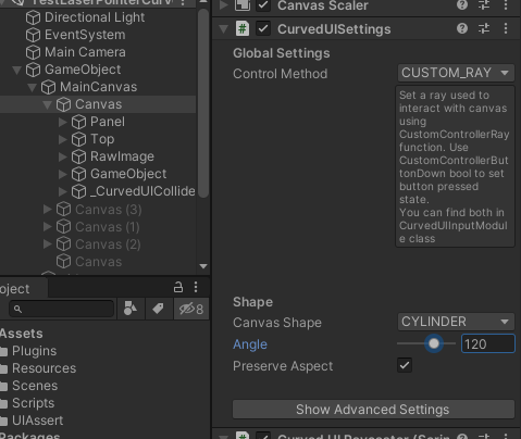 Unity 工具 之 CurvedUI （曲面UI）一些基本操作和CUSTOM_RAY 射线交互时注意事项整理_curved ui-CSDN博客