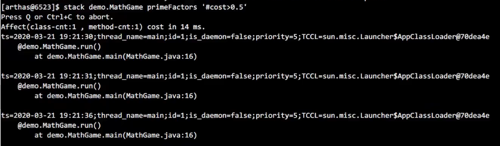 arthas使用示例：stack输出当前方法被调用的路径_arthas stack-CSDN博客