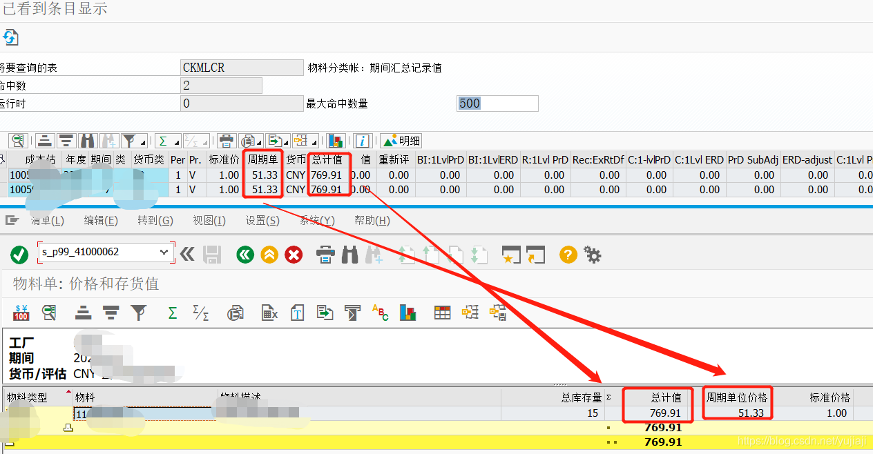 Sap中物料的价格和库存查询 S P99 41000062 Sap内部数据查询(内部数据库表)