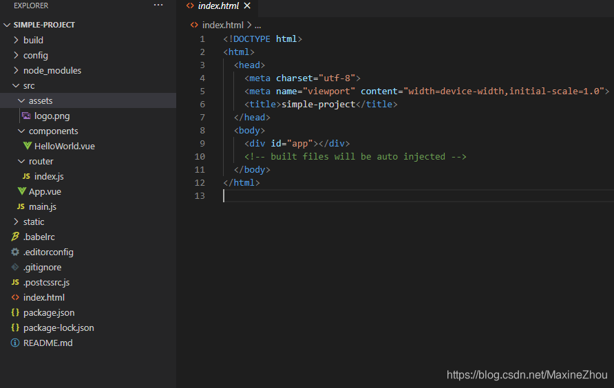 二、vue项目中indexhtml,appvue,mainjs,indexjs,hellowordvue联系indexhtml Appvue Helloworldvue关系