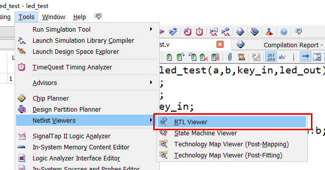 Quartus中Tools-＞Netlist Viewers-＞RTL Viewer-CSDN博客