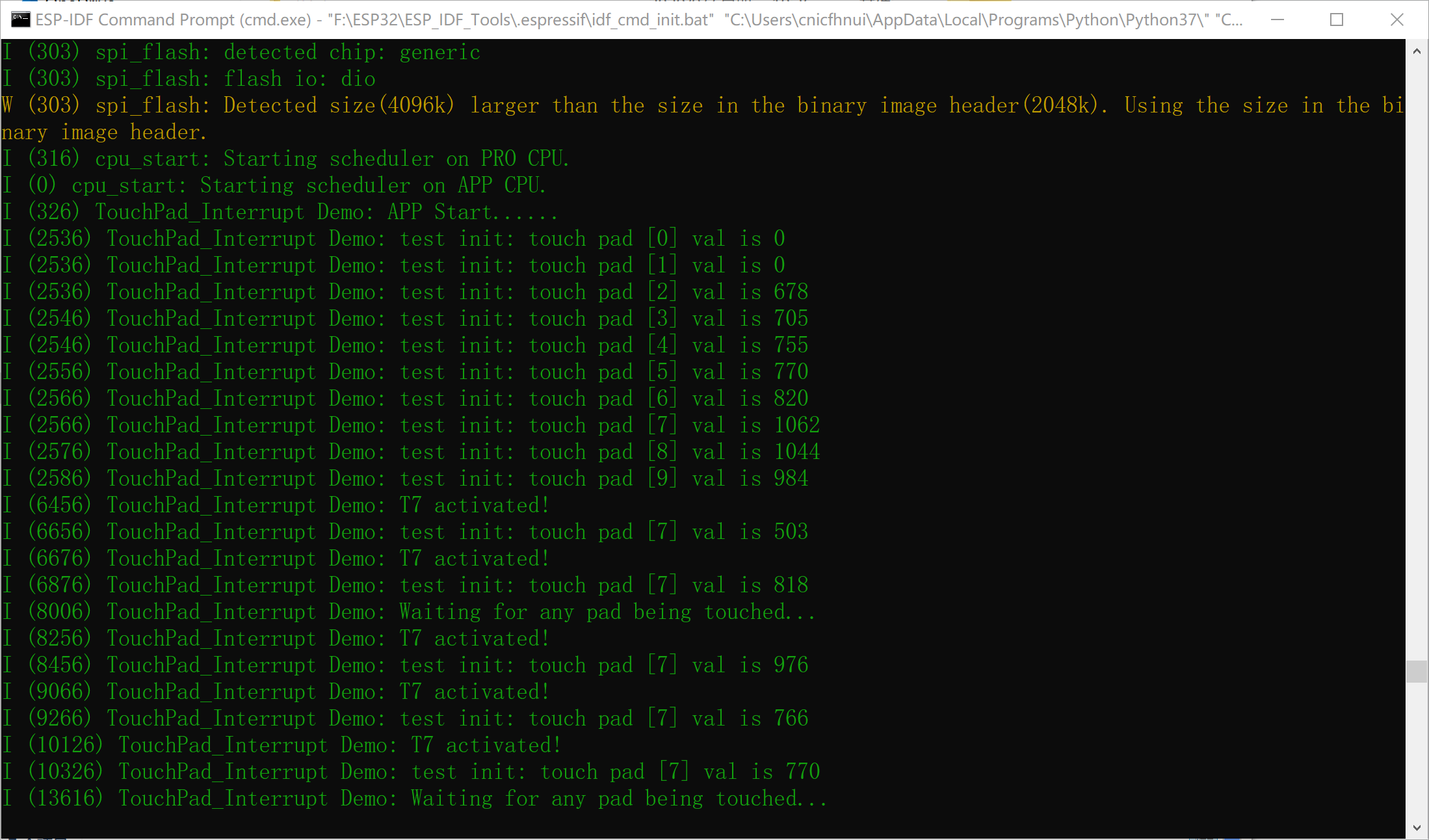 Esp32 开发笔记三）源码示例 6touchpadinterrupt 电容触摸中断实现触摸按钮esp32的库代码实例 Csdn博客