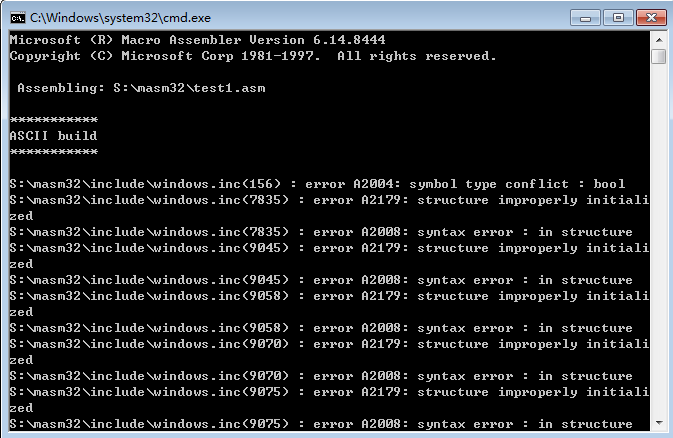 32位汇编语言条件伪指令和win32汇编关于windows.inc的error A2004-CSDN博客