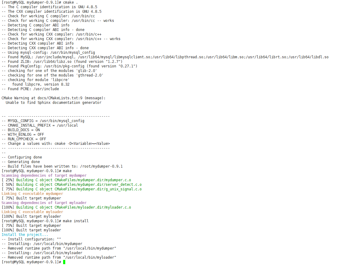 MySQL——CentOS安装mydumper及其使用_centos7.6 mydumper-CSDN博客