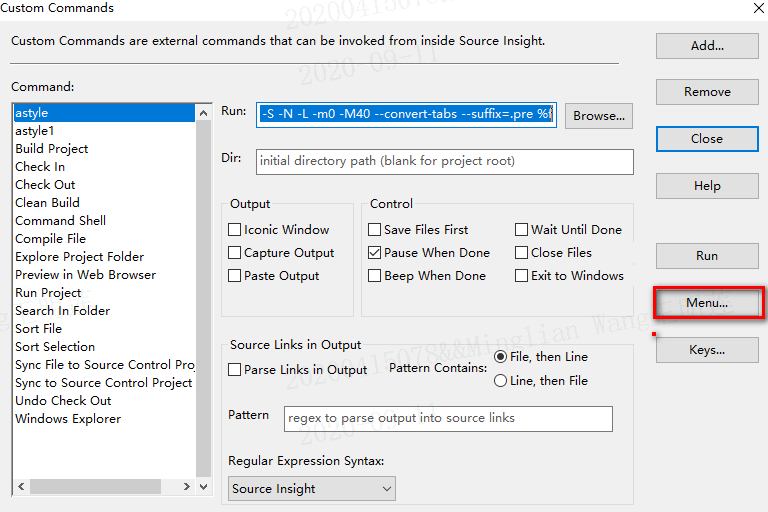 Source Insight的代码格式化配置和使用(动画演示工具-Astyle)_source inght格式化代码插件-CSDN博客