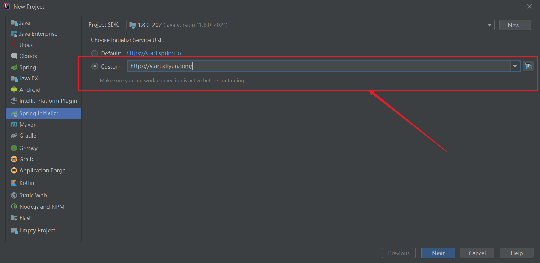idea报错：Cannot download ‘https://start.spring.io‘: connect timed out_idea cannot download start ...