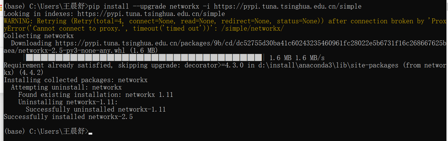 2020-09-12 使用networkx画图时报错module ‘networkx‘ has no attribute ‘kamada_kawai_layout‘_anaconda使用 ...
