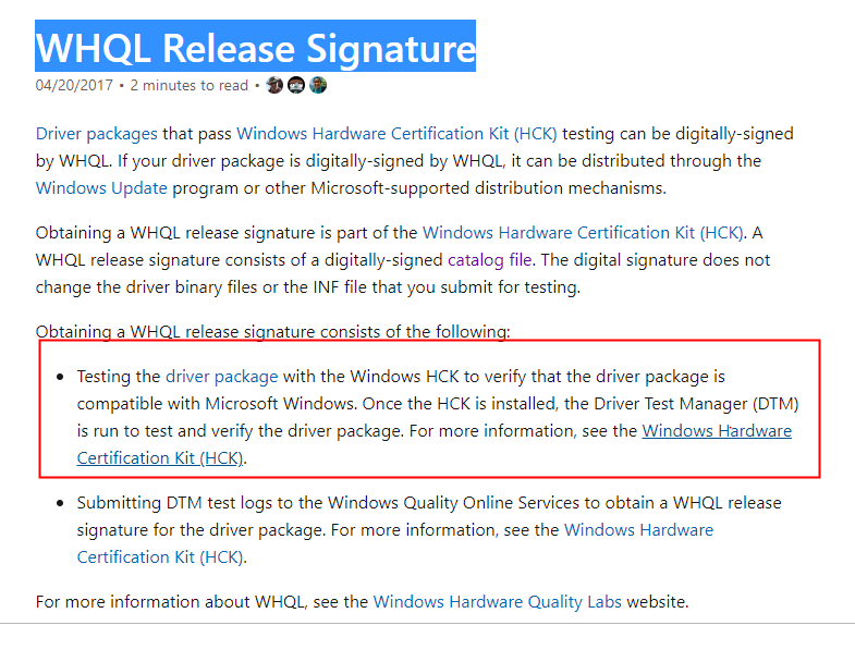 windows驱动签名_hck client是什么-CSDN博客