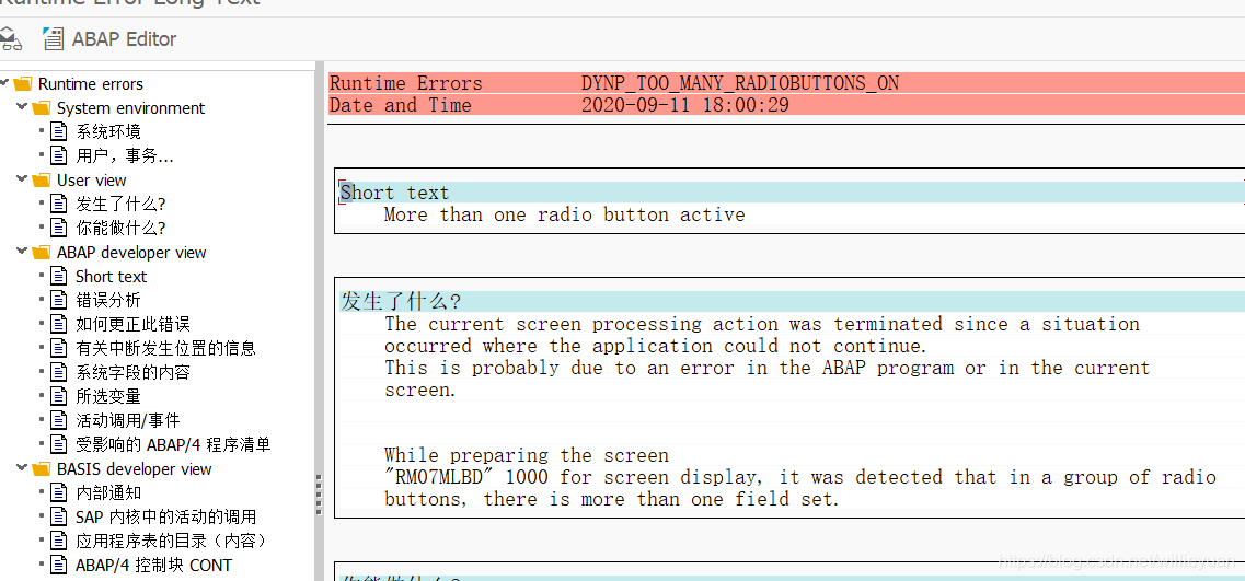 Abap 调用sap标准程序报错问题分析 The Sap Application Had To Terminate Due To An Aba Csdn博客